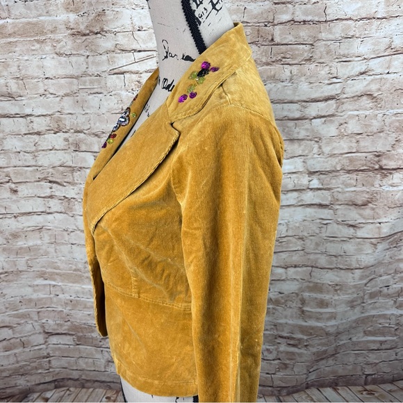 Cell | Jackets & Coats | New Cell Gold Corduroy Sequin Boho Jacket Size ...